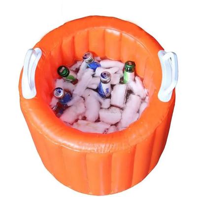 China Custom PVC Inflatable Small Ice Bucket Cooler 40x32cm for Promotional Events for sale