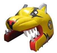 China Customized PVC Tarpaulin Inflatable Tiger Helmet Tent 7m Wide for Sport Games for sale