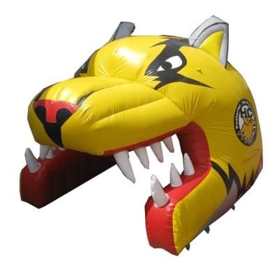 China Customized PVC Tarpaulin Inflatable Tiger Helmet Tent 7m Wide for Sport Games for sale