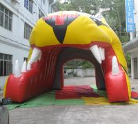 China Customized PVC Tarpaulin Inflatable Tiger Helmet Tent 7m Wide for Sport Games for sale