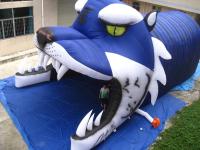 China Customized Oxford Tiger Inflatable Football Helmet Tunnel Tent 7.6m for Events for sale
