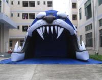 China Customized Oxford Tiger Inflatable Football Helmet Tunnel Tent 7.6m for Events for sale