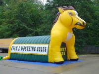 China Customized PVC Tarpaulin Inflatable Mascot Helmet Tunnel Tent 7.6m for Events for sale