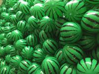 China Custom PVC Inflatable Watermelon Beach Ball 30cm Diameter for Party Promotion for sale