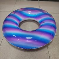 China Factory Price Clear Round Star Inflatable Glitter Pool Float Swimming Ring for sale