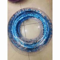 China Custom Shiny Inflatable Swimming Ring 90cm PVC Pool Float for Kids Adults for sale