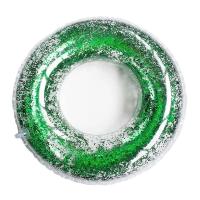 China Custom Shiny Inflatable Swimming Ring 90cm PVC Pool Float for Kids Adults for sale