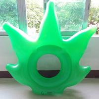 China Custom Green Leaf Inflatable Swimming Float 64x64 Inch 0.25mm PVC Pool Party for sale