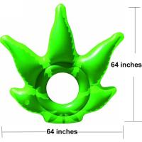 China Custom Green Leaf Inflatable Swimming Float 64x64 Inch 0.25mm PVC Pool Party for sale