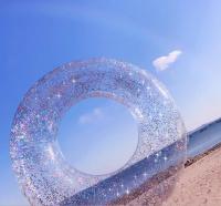 China Factory Customized PVC Inflatable swimming ring with sequins for adult for sale