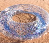 China Factory Customized PVC Inflatable swimming ring with sequins for adult for sale