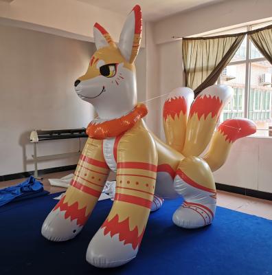 China Custom PVC Inflatable Four Tail Fox 2m Tall for Advertising Party Decoration for sale