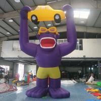 China outdoor inflatable advertising gorillas holding a car models for sale
