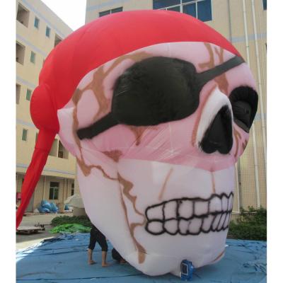 China Giant Inflatable Skull Halloween Decoration 6.5m Outdoor Festival Prop for sale