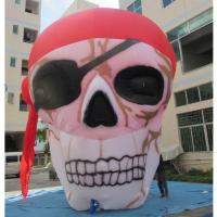 China Giant Inflatable Skull Halloween Decoration 6.5m Outdoor Festival Prop for sale