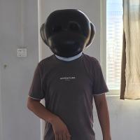 China Customized PVC Inflatable Black Funny Cartoon Animal Head Hood Adult Size 1.5kg for sale
