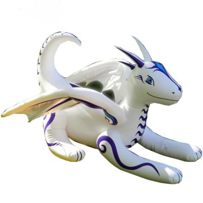 China Custom inflatable cartoon model inflatable white dragon with wings for advertising for sale