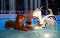 China Custom inflatable cartoon model inflatable white dragon with wings for advertising for sale