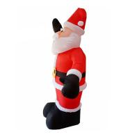 China 2.4mH Inflatable Santa Claus Outdoor Decoration 190T Polyester Custom Logo for sale
