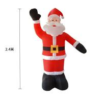 China 2.4mH Inflatable Santa Claus Outdoor Decoration 190T Polyester Custom Logo for sale