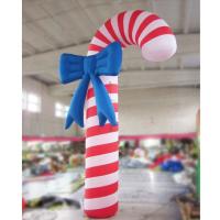 China Wholesale PVC Inflatable Christmas Candy Cane 2m Height Custom Logo for Holiday Decor for sale