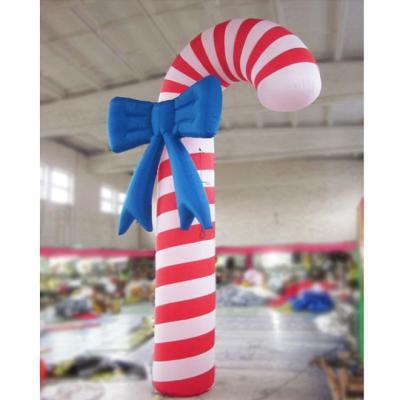 China Wholesale PVC Inflatable Christmas Candy Cane 2m Height Custom Logo for Holiday Decor for sale