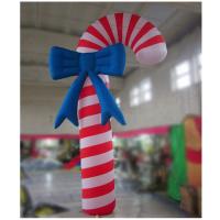 China Wholesale PVC Inflatable Christmas Candy Cane 2m Height Custom Logo for Holiday Decor for sale