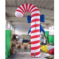China Wholesale PVC Inflatable Christmas Candy Cane 2m Height Custom Logo for Holiday Decor for sale