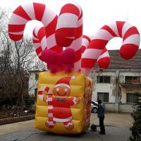 China Wholesale PVC Inflatable Christmas Candy Cane 2m Height Custom Logo for Holiday Decor for sale