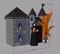 China Customize Halloween inflatable haunted house for outdoor advertising for sale
