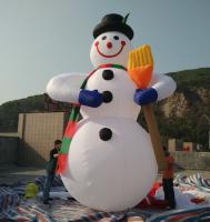 China Custom Inflatable Christmas Snowman House Decoration 3m PVC Outdoor Holiday Display for sale