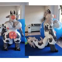 China Beile Custom PVC Inflatable Cow Suit Sexy Big Boobs Cosplay Party Adult Size 0.4mm for sale