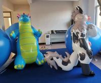 China Beile Custom PVC Inflatable Cow Suit Sexy Big Boobs Cosplay Party Adult Size 0.4mm for sale