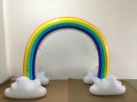 China Custom PVC Inflatable Rainbow Sprinklers Arch 260x70x180cm for Pool Party for sale