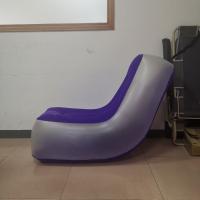 China Wholesale Customized PVC Inflatable Purple Flocking Chair and Ottoman Set 50x48x35cm for sale