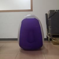 China Wholesale Customized PVC Inflatable Purple Flocking Chair and Ottoman Set 50x48x35cm for sale