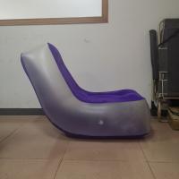 China Wholesale Customized PVC Inflatable Purple Flocking Chair and Ottoman Set 50x48x35cm for sale