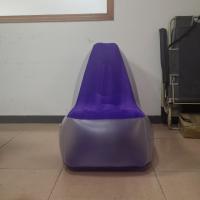 China Wholesale Customized PVC Inflatable Purple Flocking Chair and Ottoman Set 50x48x35cm for sale