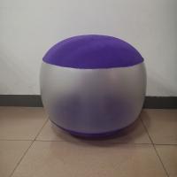 China Wholesale Customized PVC Inflatable Purple Flocking Chair and Ottoman Set 50x48x35cm for sale