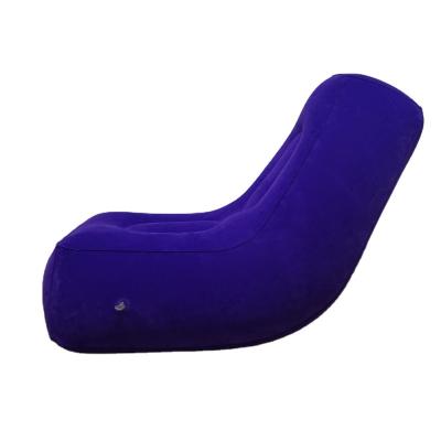 China Custom PVC Inflatable Purple Flocking Sofa Chair 50x48cm 3 Year Warranty for sale