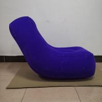 China Custom PVC Inflatable Purple Flocking Sofa Chair 50x48cm 3 Year Warranty for sale