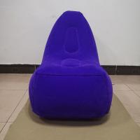 China Custom PVC Inflatable Purple Flocking Sofa Chair 50x48cm 3 Year Warranty for sale