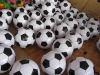 China Custom PVC Inflatable Football Beach Ball 30cm Diameter 0.18mm Thickness for sale