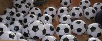 China Custom PVC Inflatable Football Beach Ball 30cm Diameter 0.18mm Thickness for sale