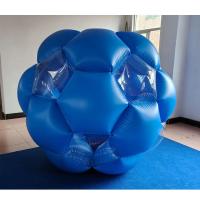 China Custom PVC Inflatable Bubble Ball 2.1m Diameter Blue Transparent Bumper Toy for Lawn Party for sale