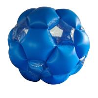 China Custom PVC Inflatable Bubble Ball 2.1m Diameter Blue Transparent Bumper Toy for Lawn Party for sale