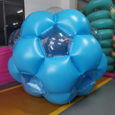 China PVC Inflatable Bubble Ball 2.1m Diameter Blue Transparent Lawn Toy for Party Promotion for sale
