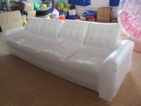 China Wholesale PVC Inflatable Lounger Air Sofa 2.6m White Settee for Party Rental for sale
