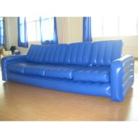 China factory customized PVC inflatable lounger air sofa blue settee for sale