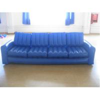China factory customized PVC inflatable lounger air sofa blue settee for sale